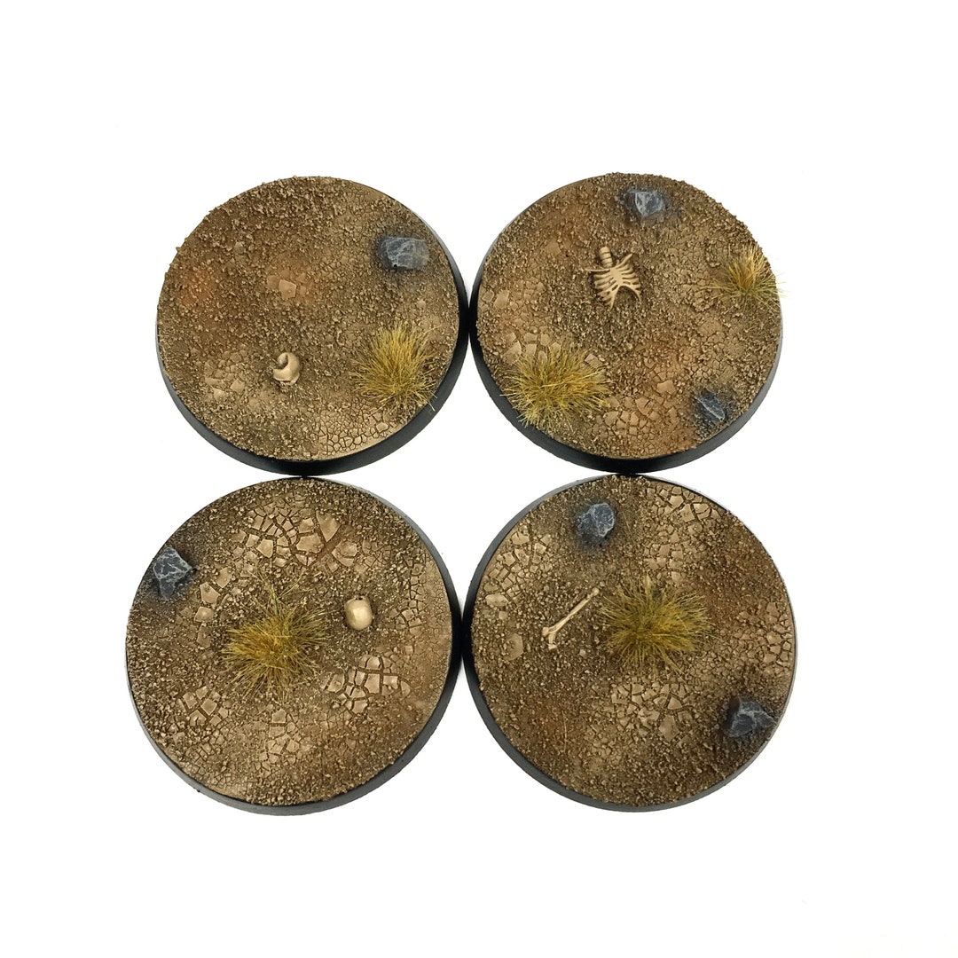 50mm Bases for Miniatures, Painted EARTH, 4 Wargaming and Role Playing ...