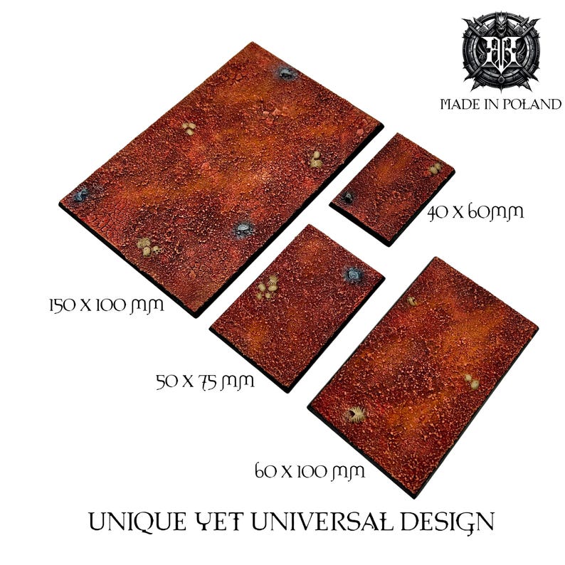 Painted Miniatures Bases - RED MARS TERRAIN - All Sizes, Round & Oval ...