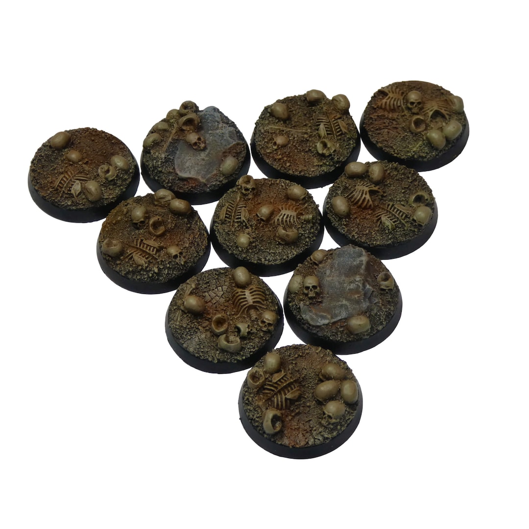 25mm Bases for Miniatures Painted GRAVEYARD SKULLS 10 - Etsy