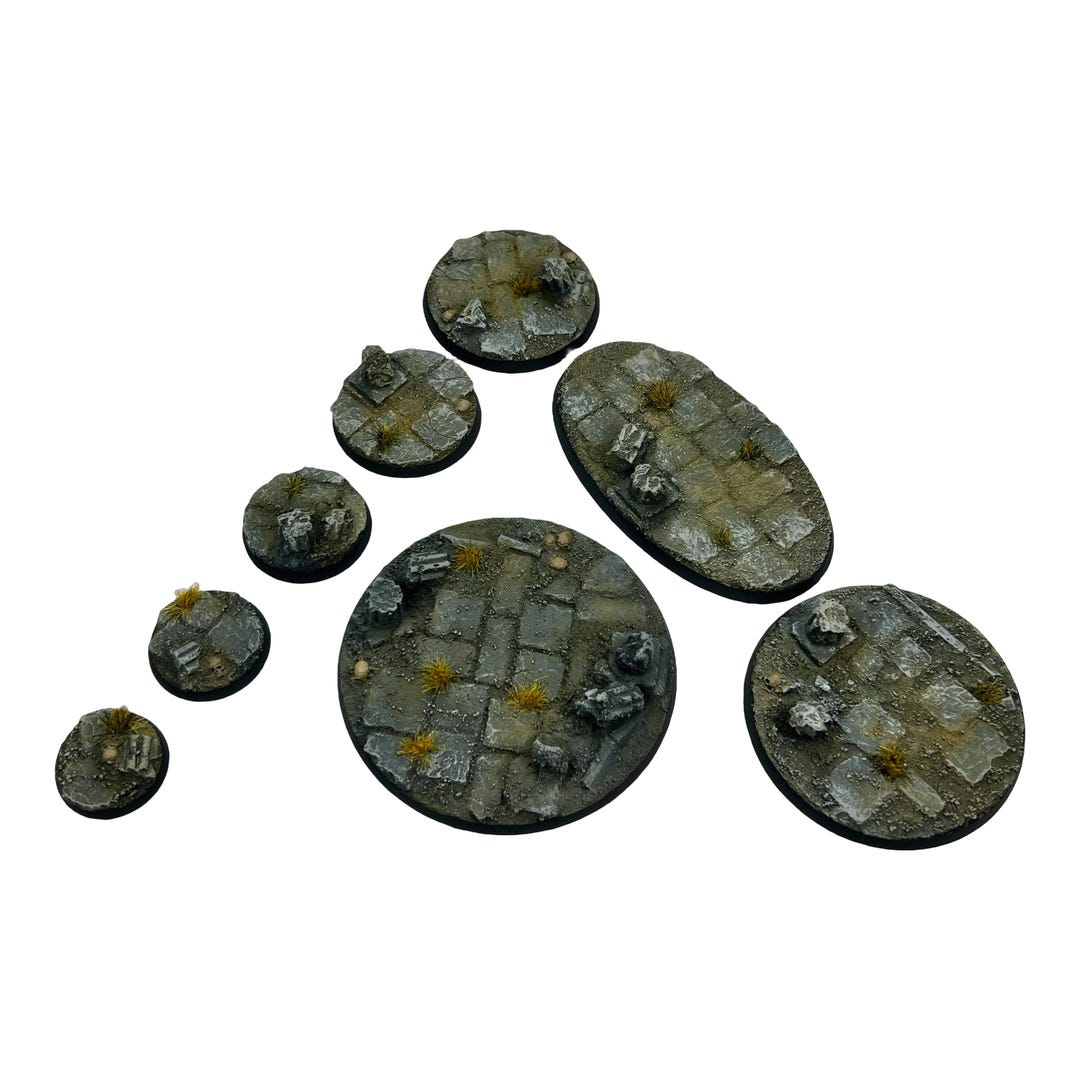 Painted Miniatures Bases - ANCIENT TEMPLE - All Sizes, Round & Oval, 3D ...