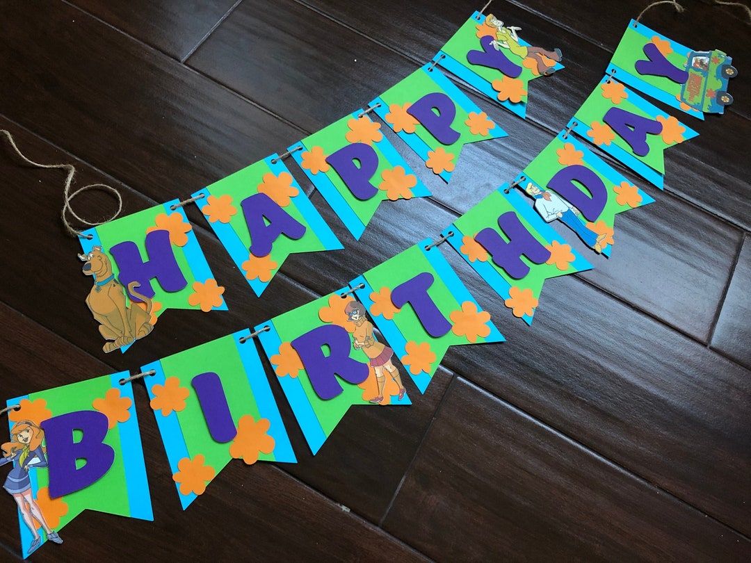 Scooby-doo Banner, Scooby Doo Birthday Banner, Scooby-doo, Scooby-doo ...