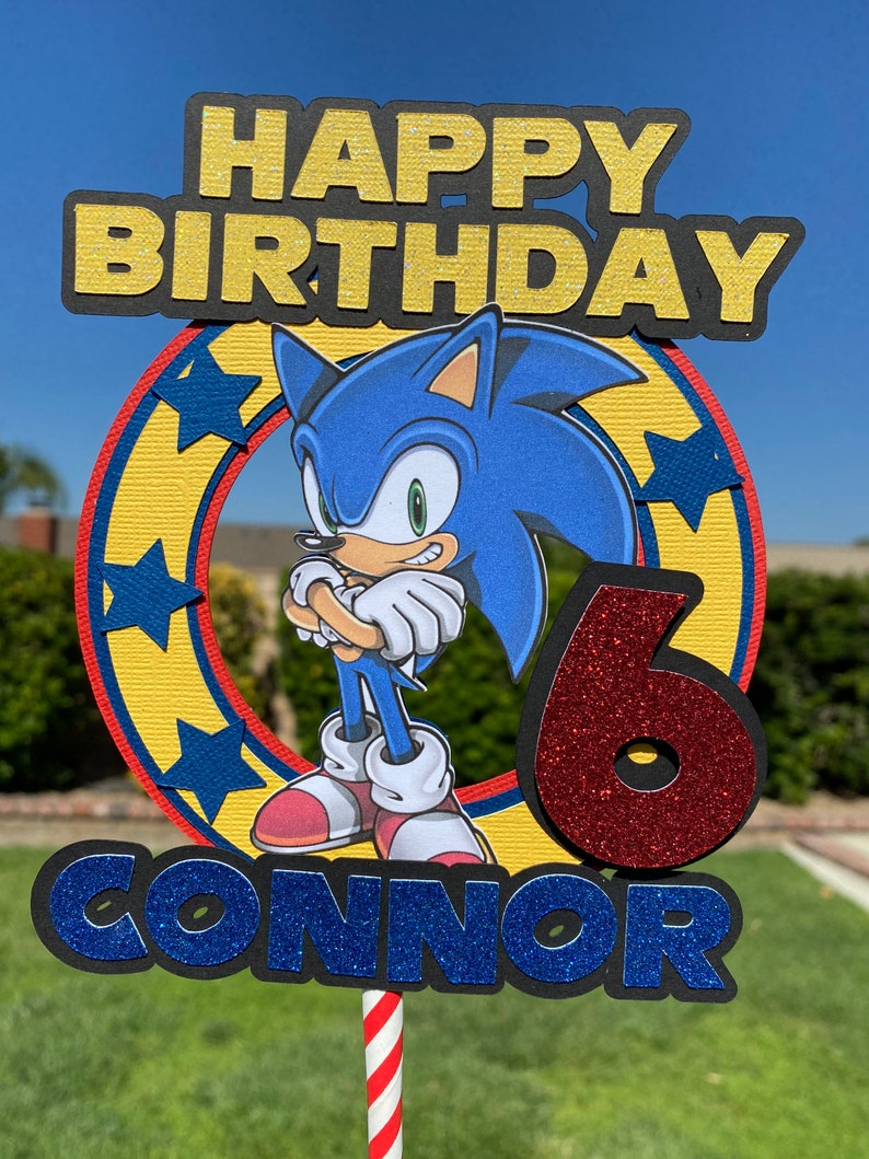 Custom Sonic Birthday Cake Topper, Kids Party Decoration - Etsy