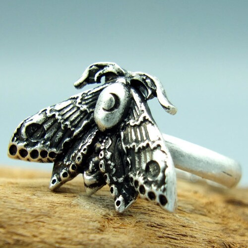 Luna Moth Ring Polymer Clay Ring Moth Lover Gift Adjustable - Etsy