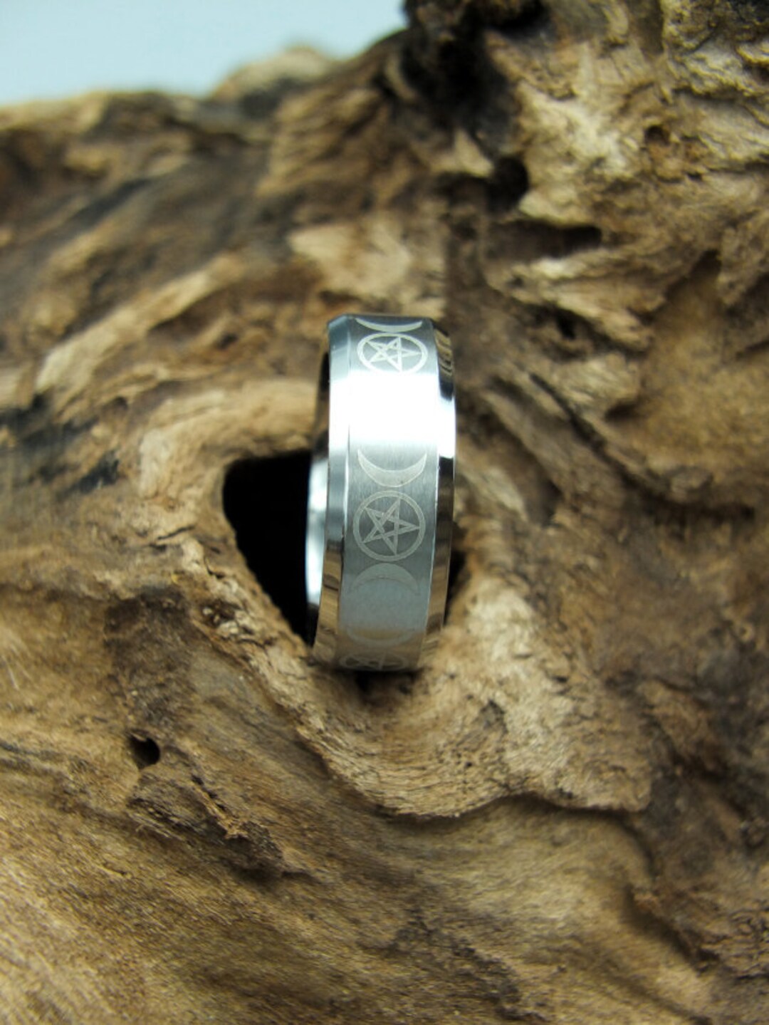 Triple Goddess Wicca Ring Silver Stainless Steel - Etsy