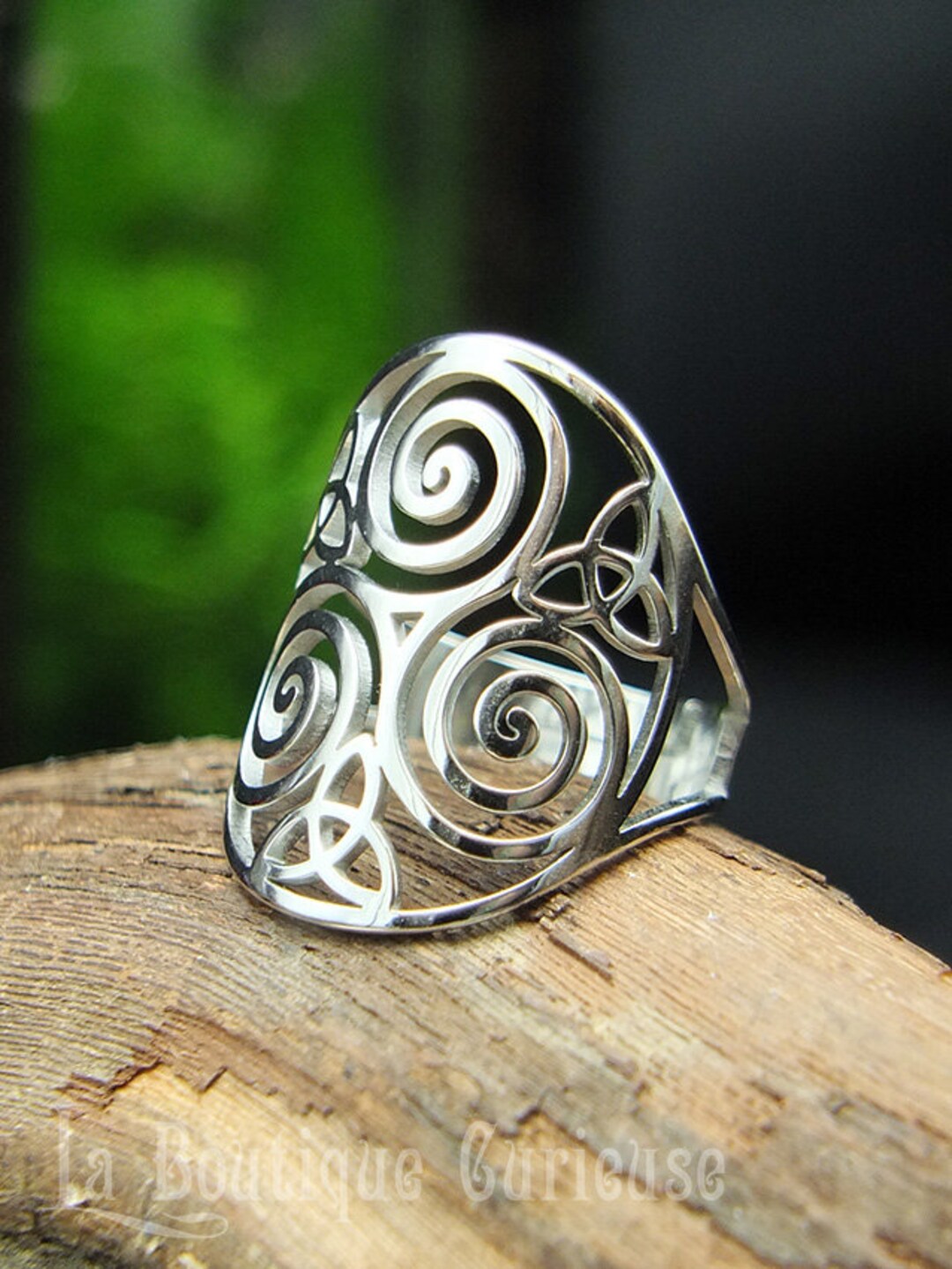 Adjustable Triskel and Triquetra Steel Ring Silver or Gold - Etsy