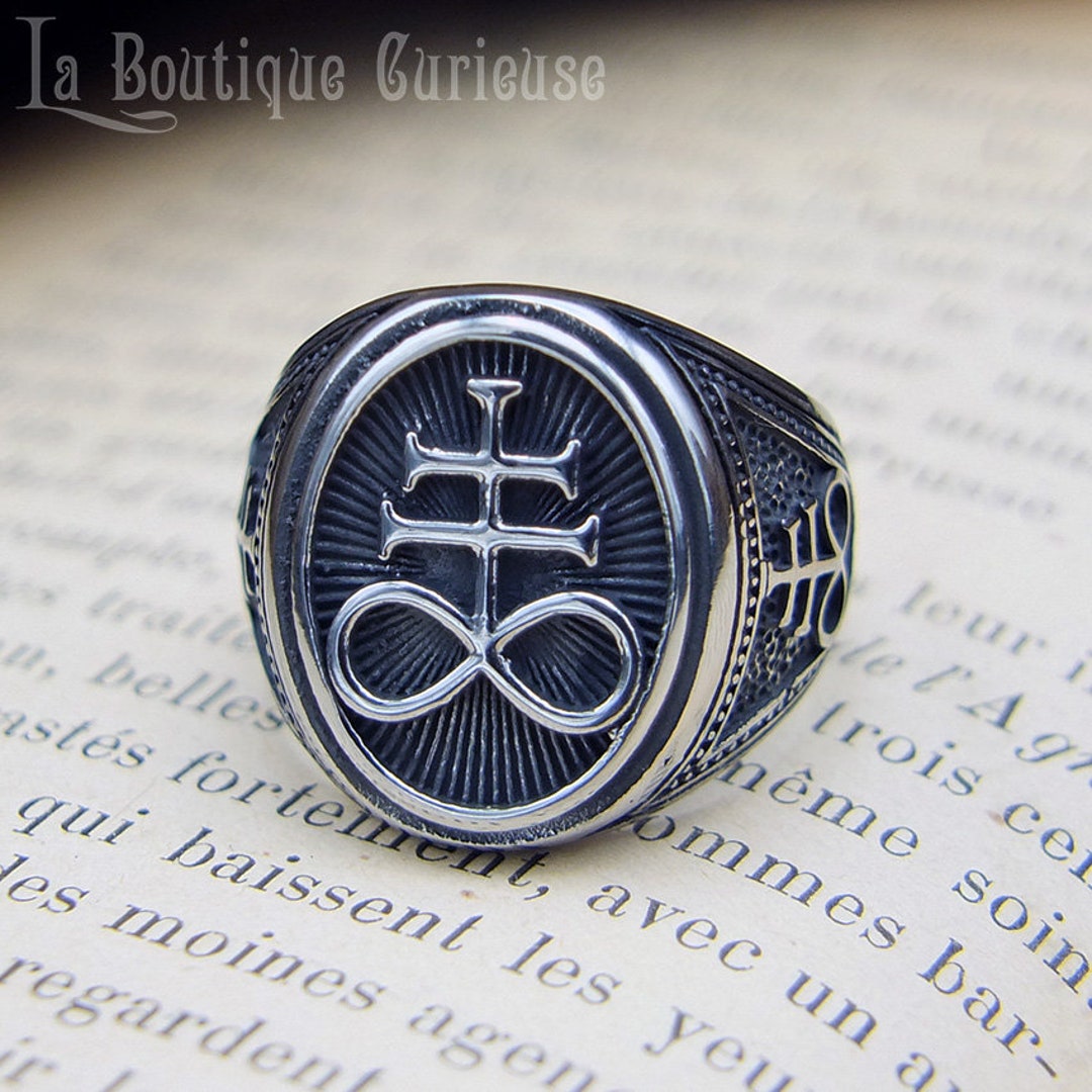 Alchemy Signet Ring Leviathan Cross Sulfur Cross in Steel - Etsy