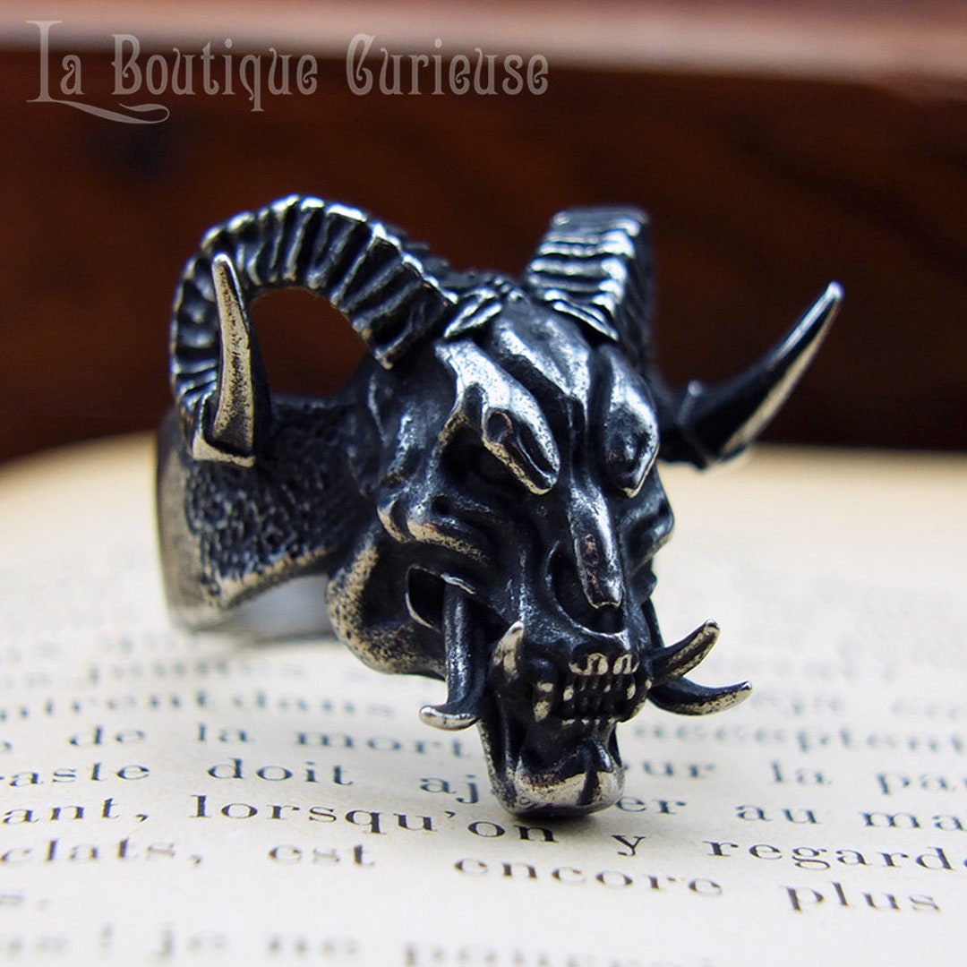 Gothic Steel Horns Demon Devil Ring - Etsy
