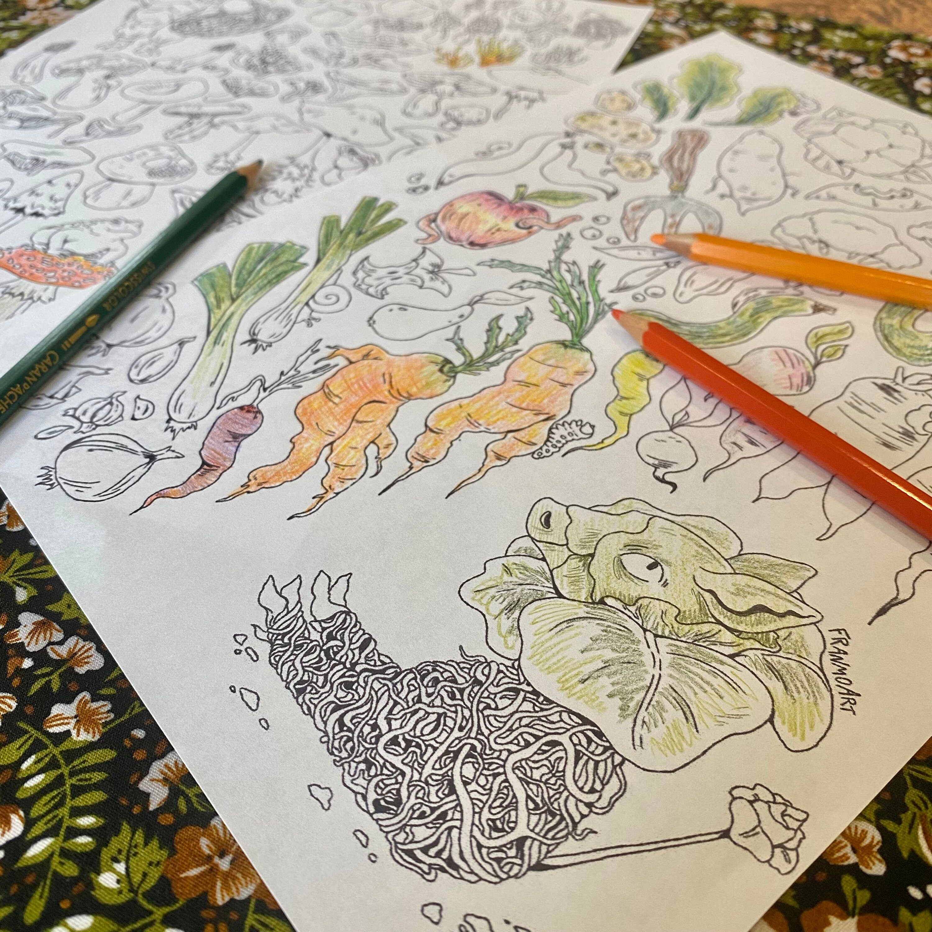 Boar's Spores Digital Download Colouring Pages 5 Quirky Hand Drawn ...