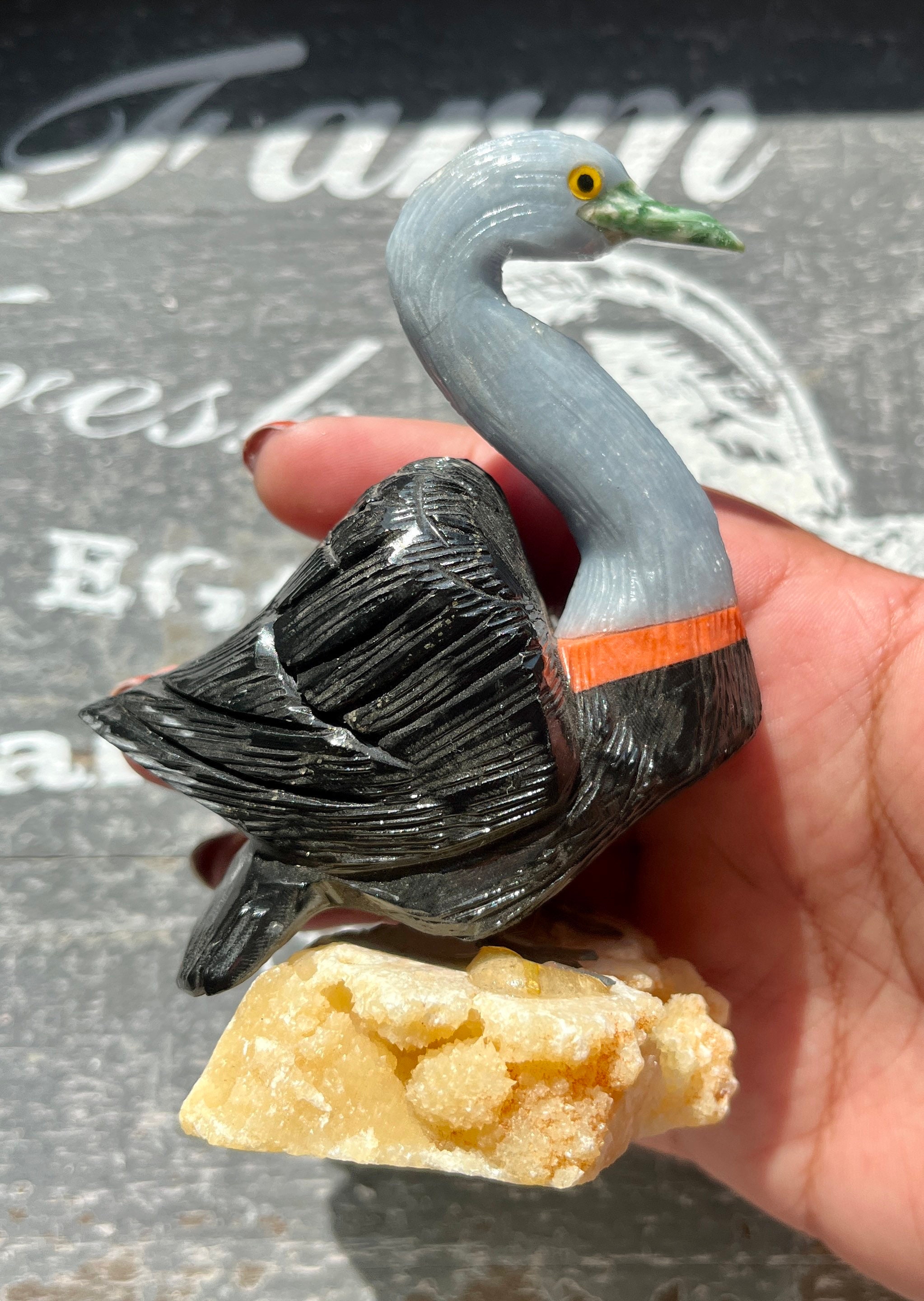 Beautiful Mixed Material Hand Caved Bird Ethically carved and sourced ...