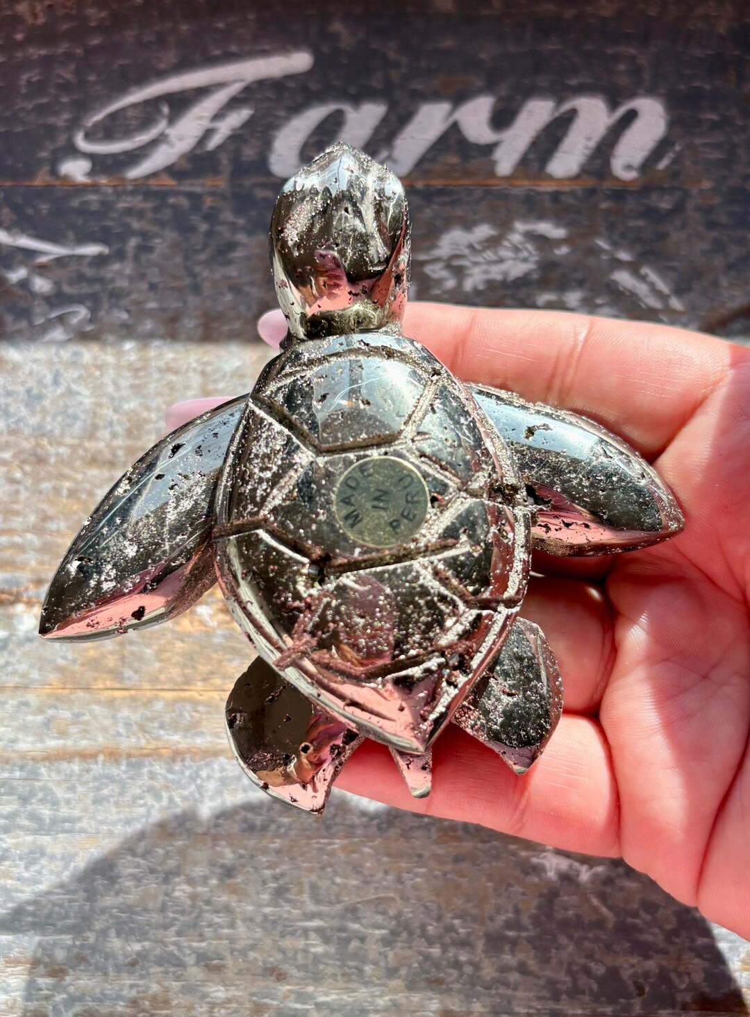 Gorgeous Pyrite Sea Turtle, Hand Carved in Peru - Etsy