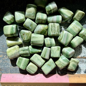 One 1 Gorgeous Green Banded Serpentine Tumble tucson Gem Show Exclusive ...