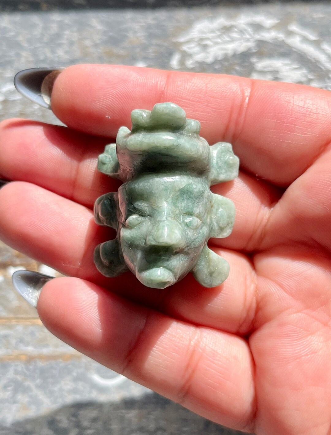 Gorgeous Guatemalan Jade Hand Carved Mayan Face *tucson Gem Show ...