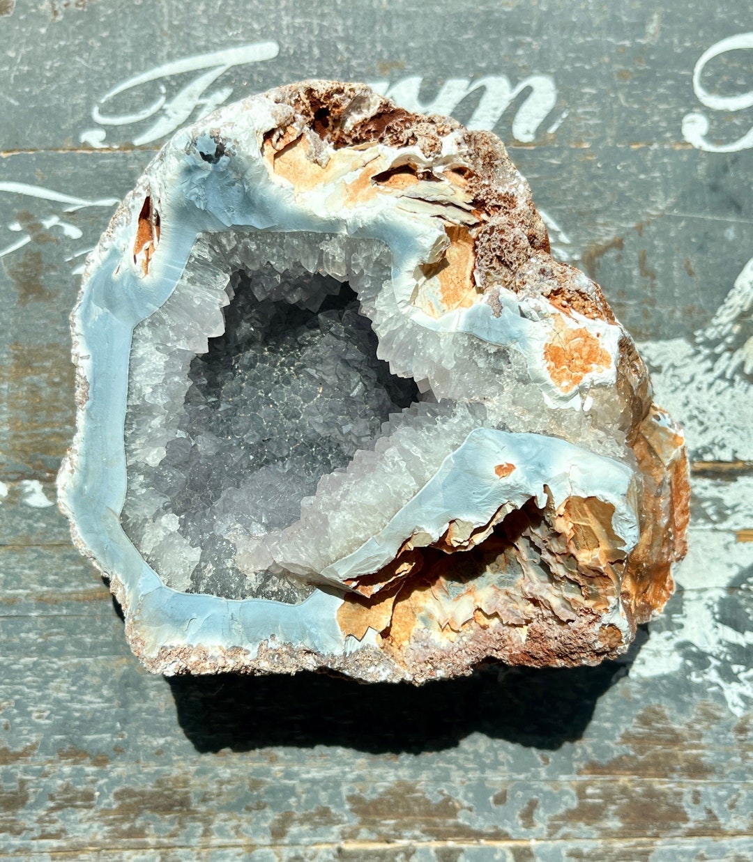 Large Gorgeous Agate Geode With Druzy - Etsy