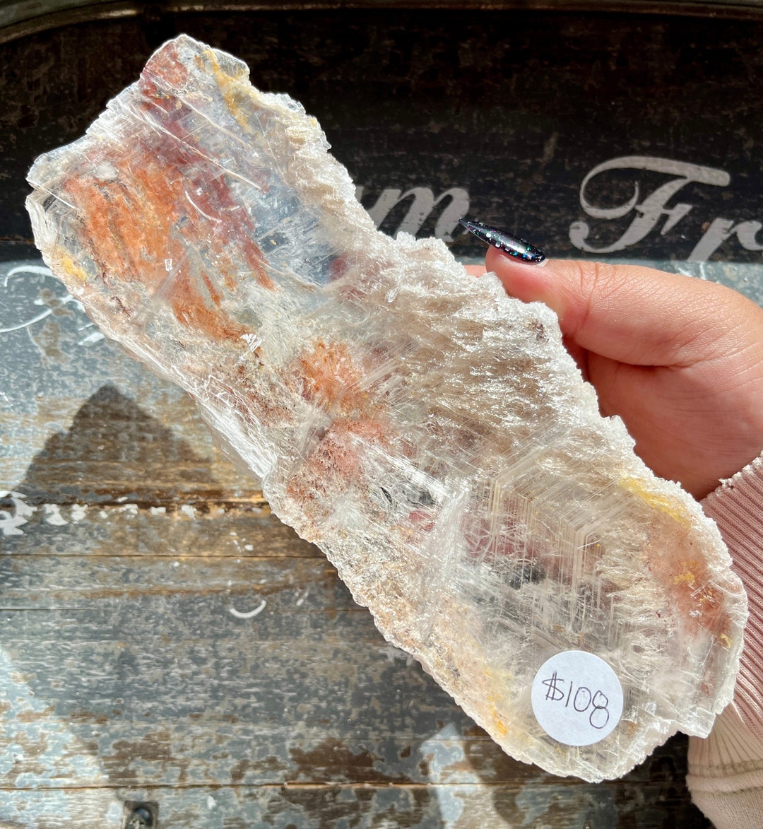 Gorgeous Golden Healer/hematoid Included Phantom Selenite Slab - Etsy
