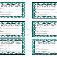 Homework Pass Coupon: One Free Assignment, Classroom Reward (PDF) - Etsy