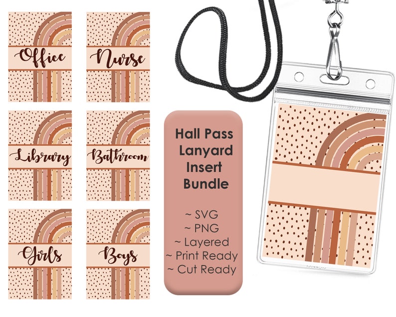 Boho Hall Pass Rainbow Themed Classroom Decor Dot Print Chic - Etsy