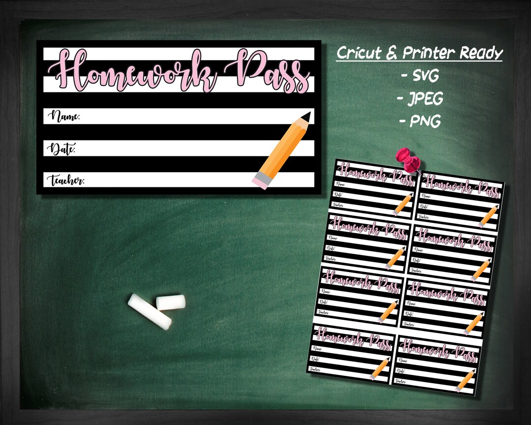 Pase de tarea individual y hoja SVG Cut ready, JPEG, archivos PNG ...