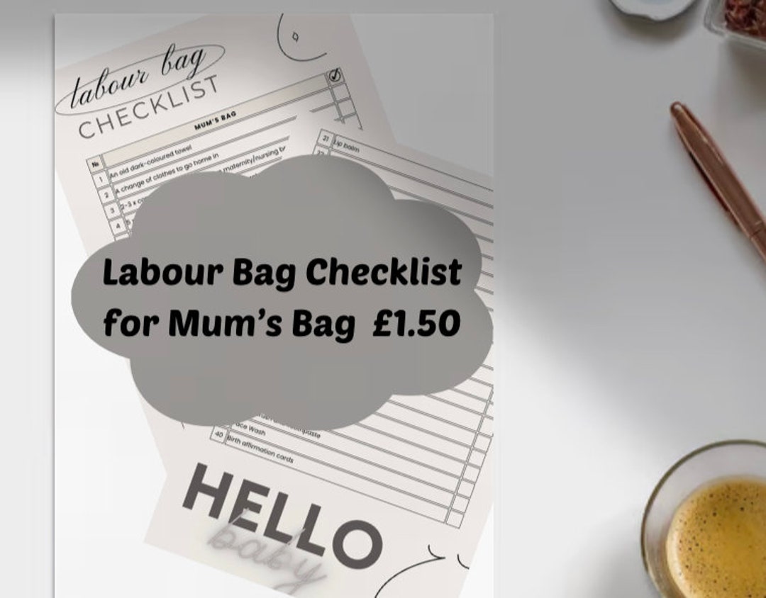 Labour Bag Checklist Mums Hospital Bag - Etsy