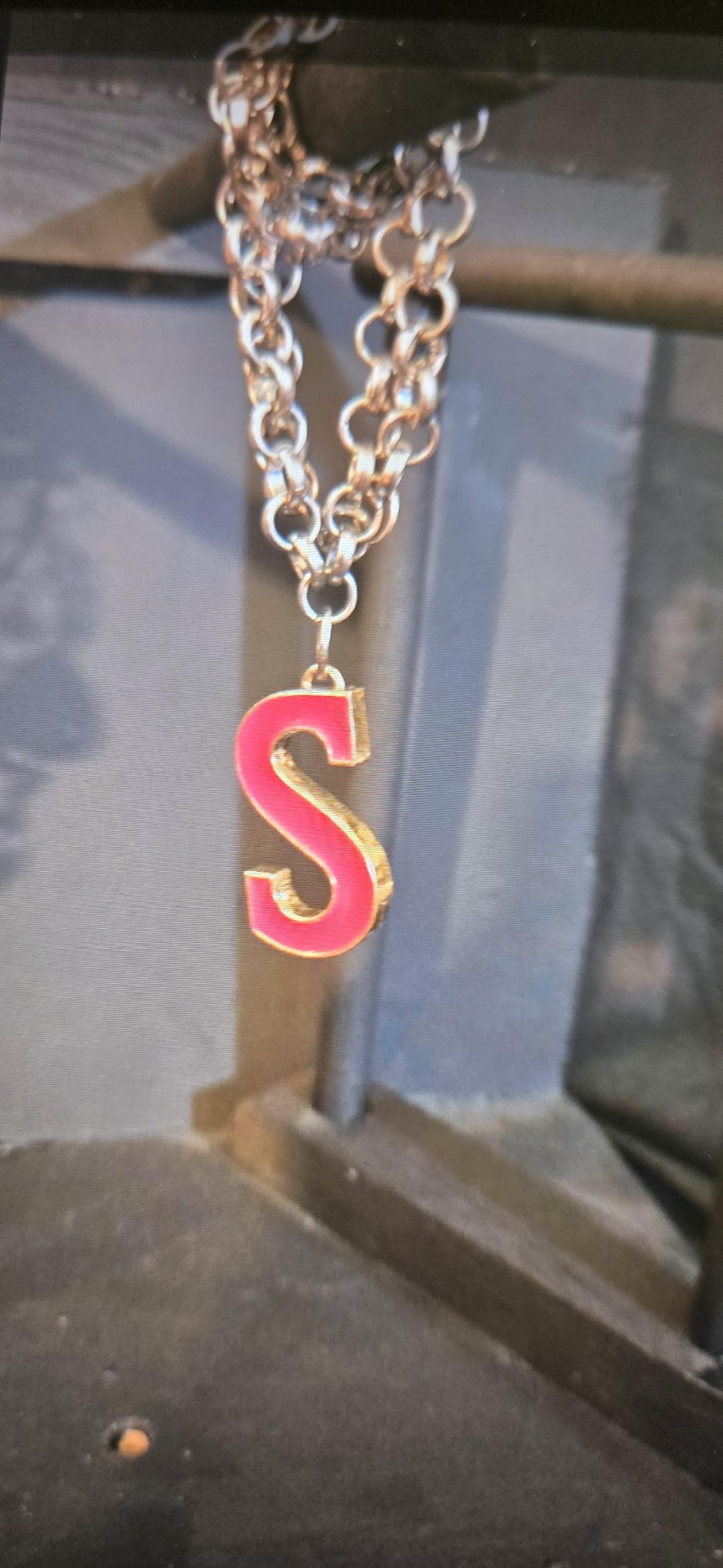 Large S Initial Chain Necklace - Etsy