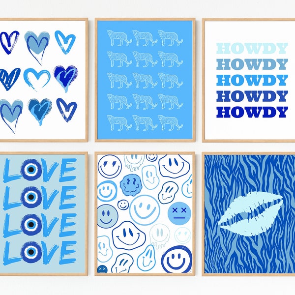 Preppy Blue Dorm Poster - Etsy Australia