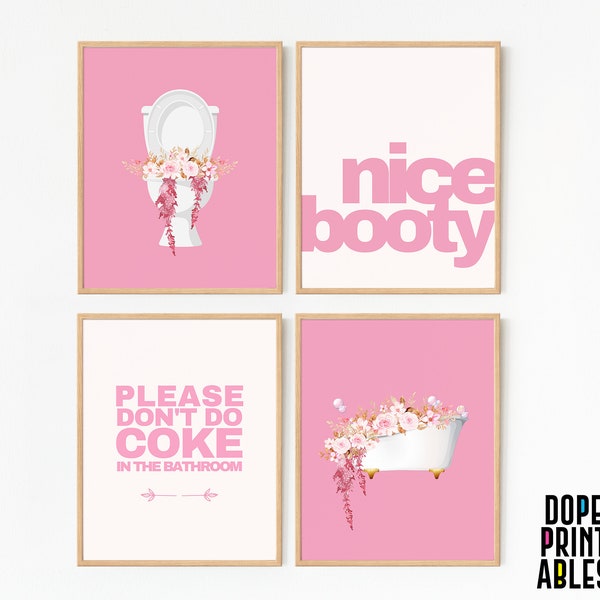 Pink Bathroom Art - Etsy