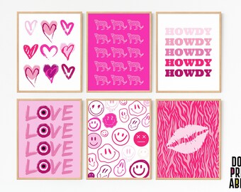 Preppy heart wall art - Etsy Nederland