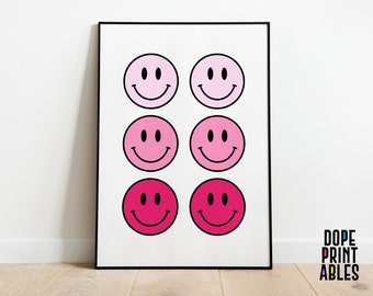 Smiley Face Poster Print - Etsy
