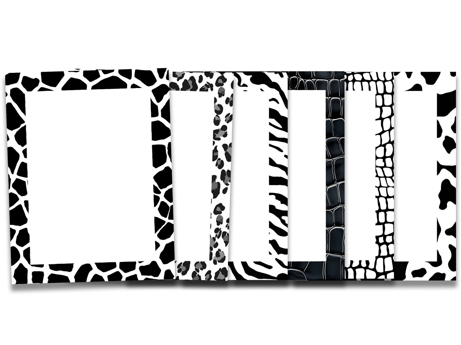 Printable Animal Print Digital Papers Blank Neutral Safari Theme With 1 ...