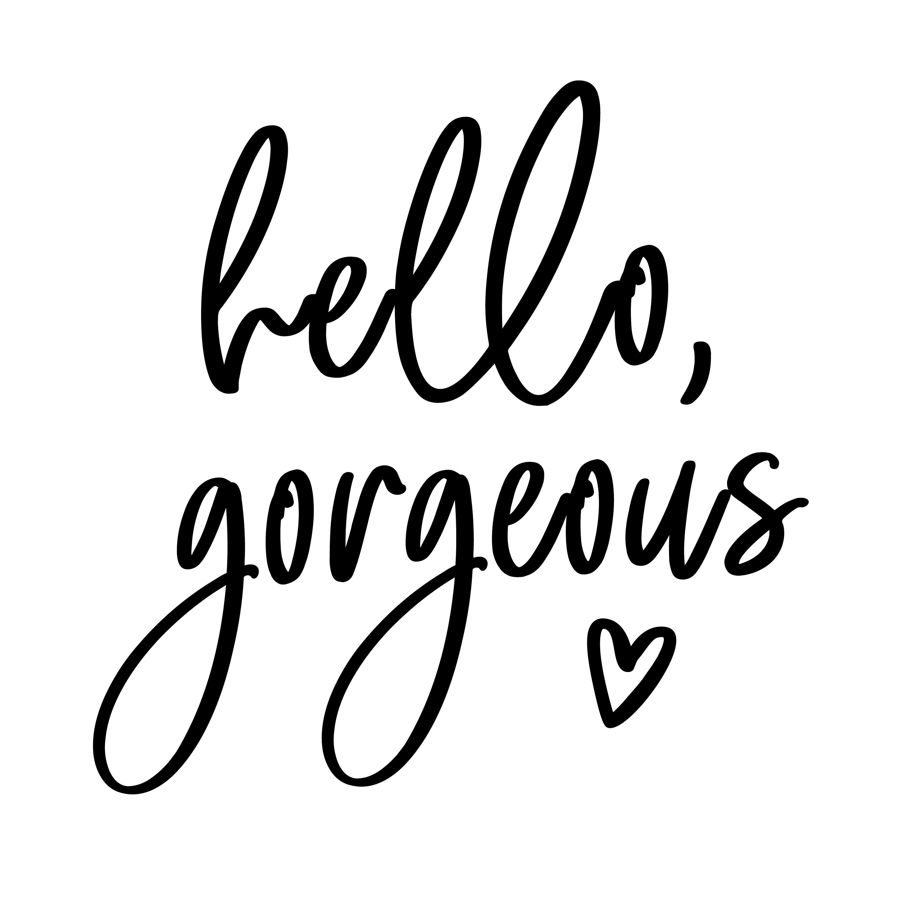 Hello Gorgeous Printable Quote Wall Art & Home Decor for - Etsy