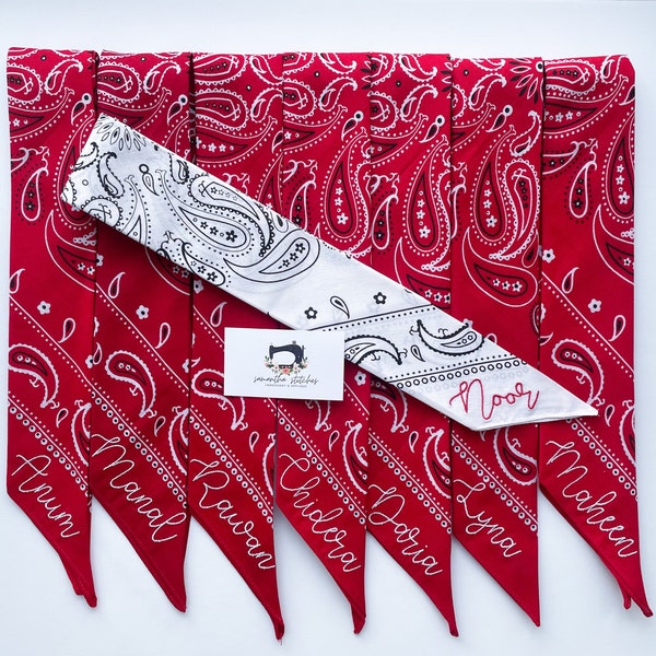 Embroidered Bandana - Etsy