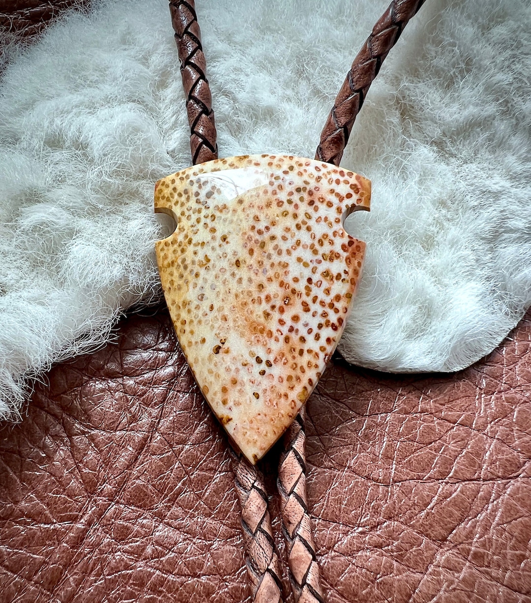 Southwestern Bolo Ties! Texas Palm Wood Bolo With Leather Braided Cord ...