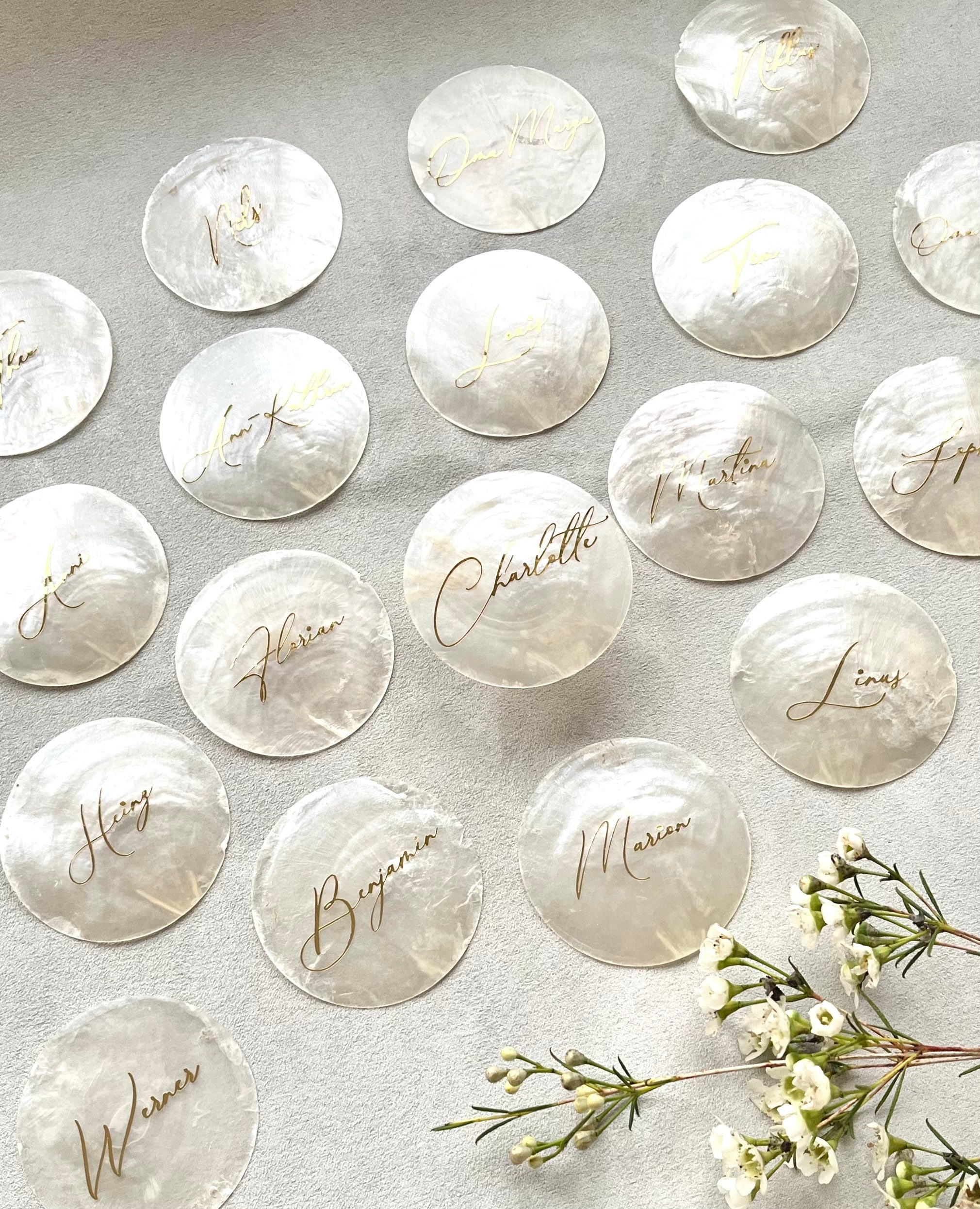 Place Card, Name Card From Shells | Individually Inscribed | With Vinyl ...