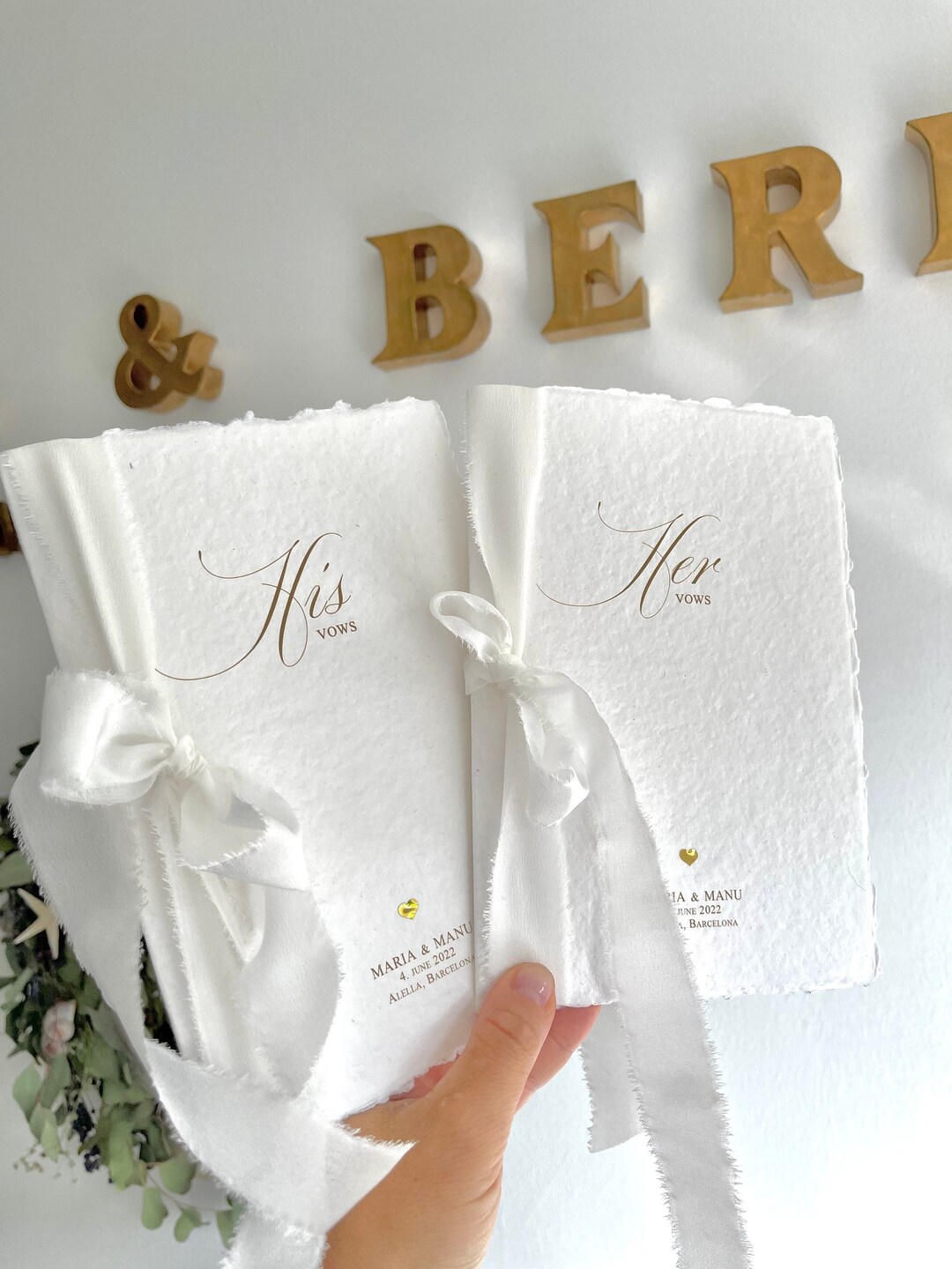 Vows "exclusive" | Personalized With Gold Foil | Silk Ribbon | Fine ...