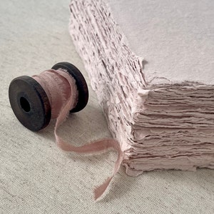 Pack of 10 Handmade Deckle-edged Papers in Delicate Rose – Available in ...