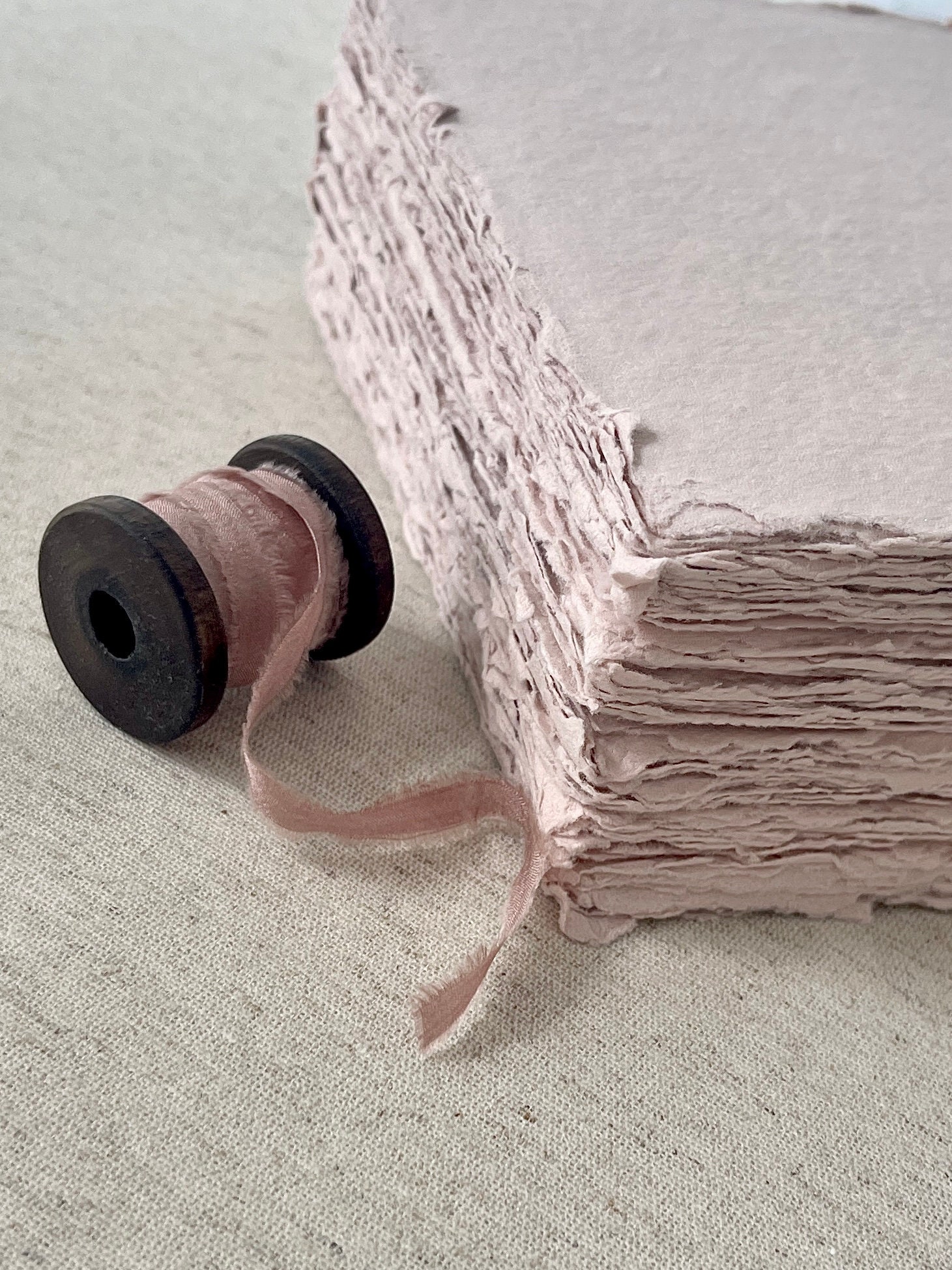 Pack of 10 Handmade Deckle-edged Papers in Delicate Rose – Available in ...