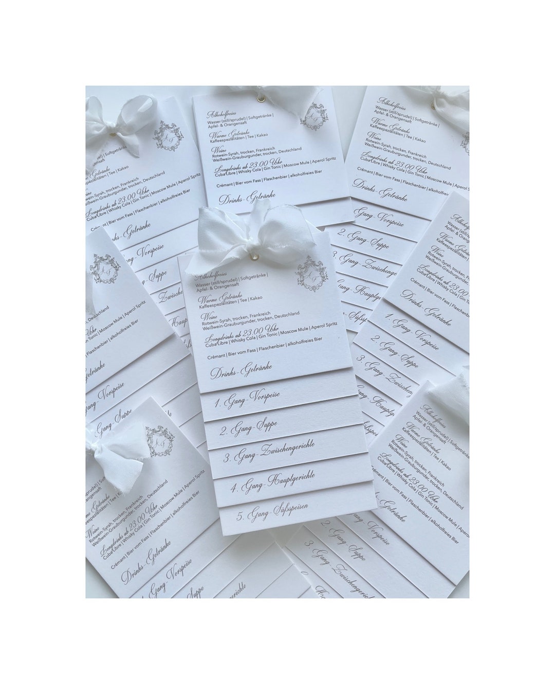 Personalized Menu Card for Weddings and Events With Gold Leaf, Drink ...