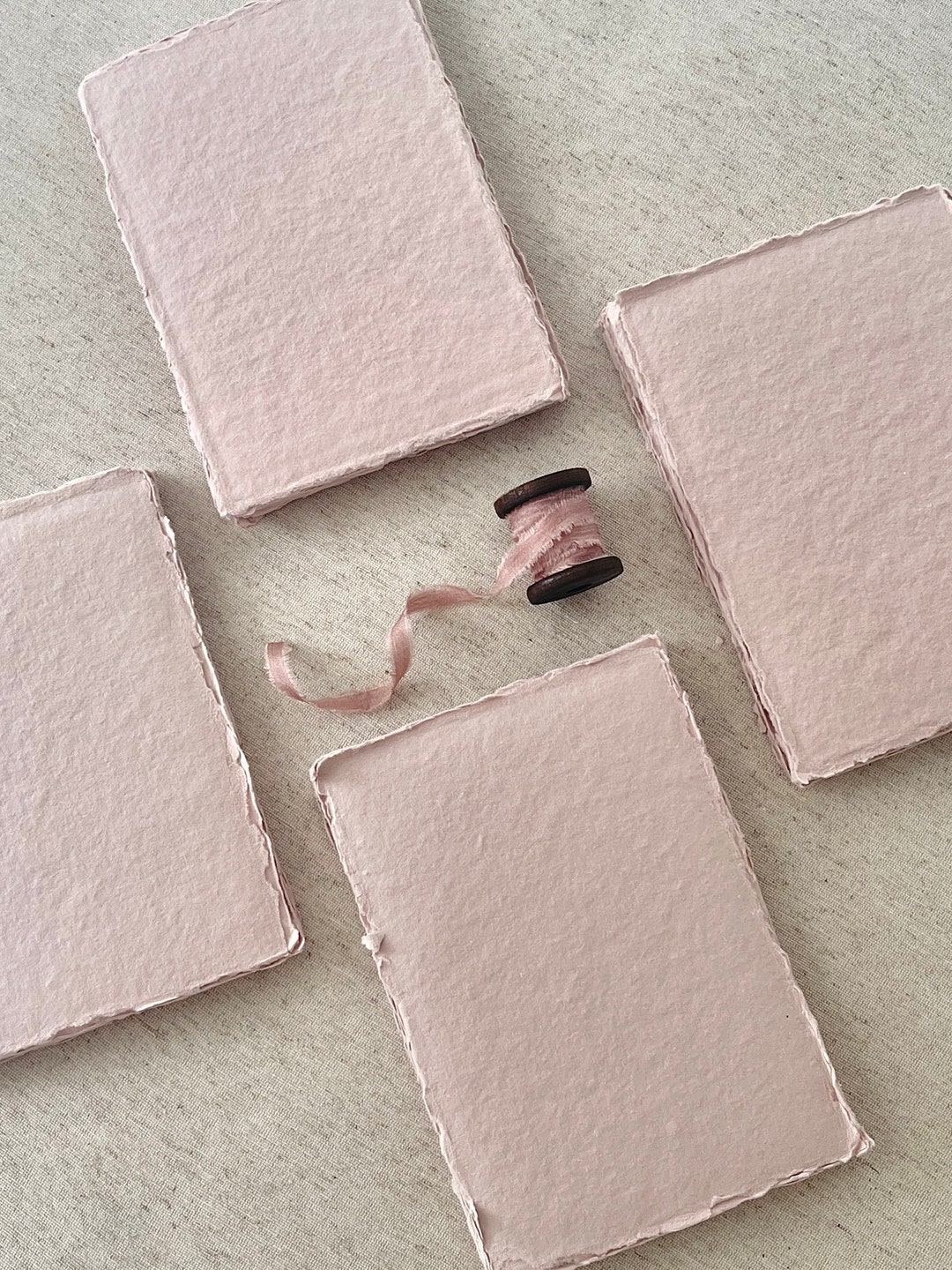Pack of 10 Handmade Deckle-edged Papers in Delicate Rose – Available in ...
