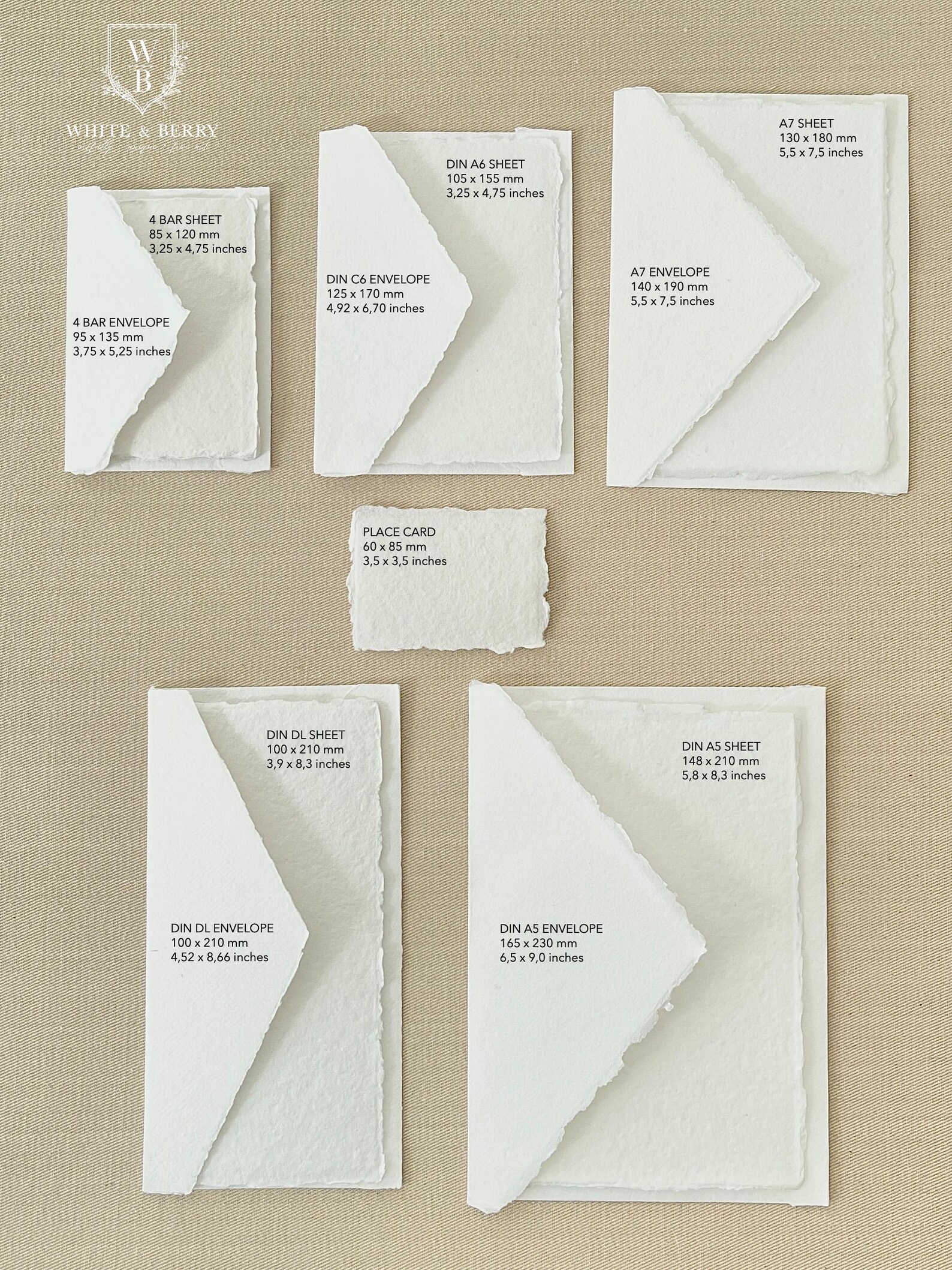 Pack of 10 Handmade Deckle-edged Papers in Delicate Rose – Available in ...