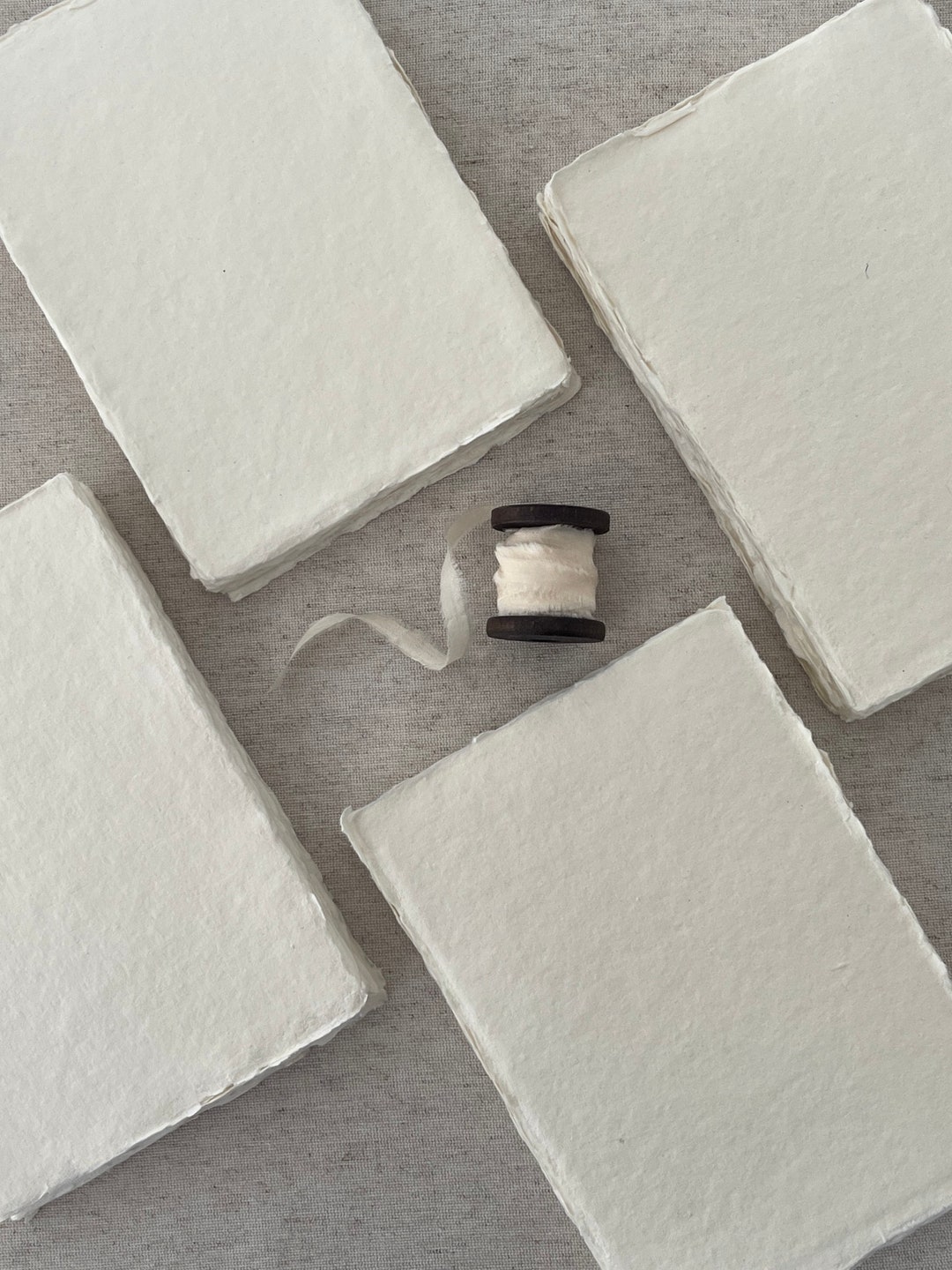 Pack of 10 Handmade Deckle-edged Papers in Ivory– Available in Various ...