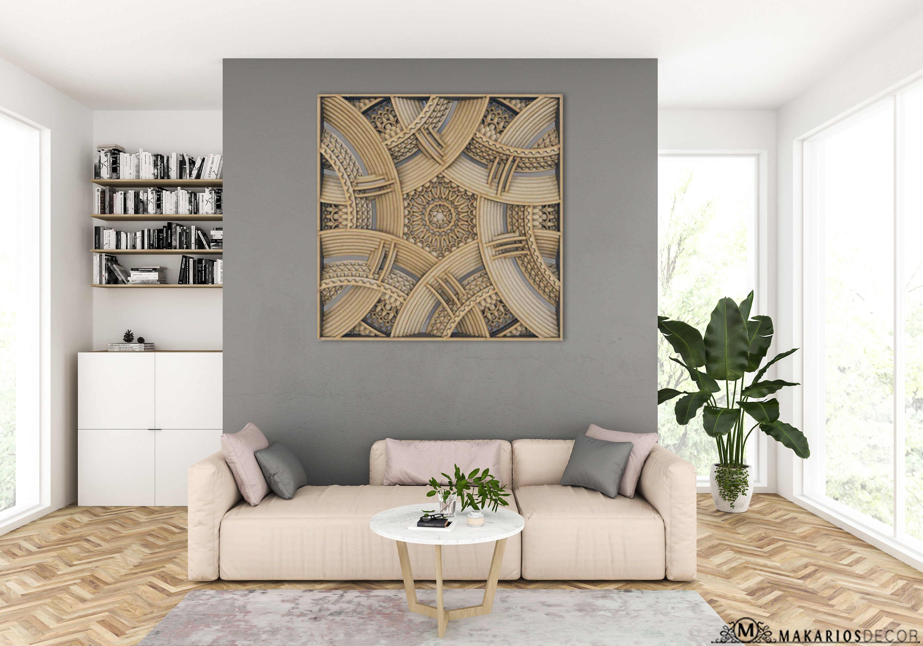 Circle Arch 3D Laser Art Laser Cut Wood Geometric Wood Art - Etsy