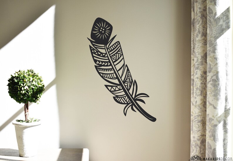 Feather Sign Rustic Feather Art Rustic Decor Distressed - Etsy