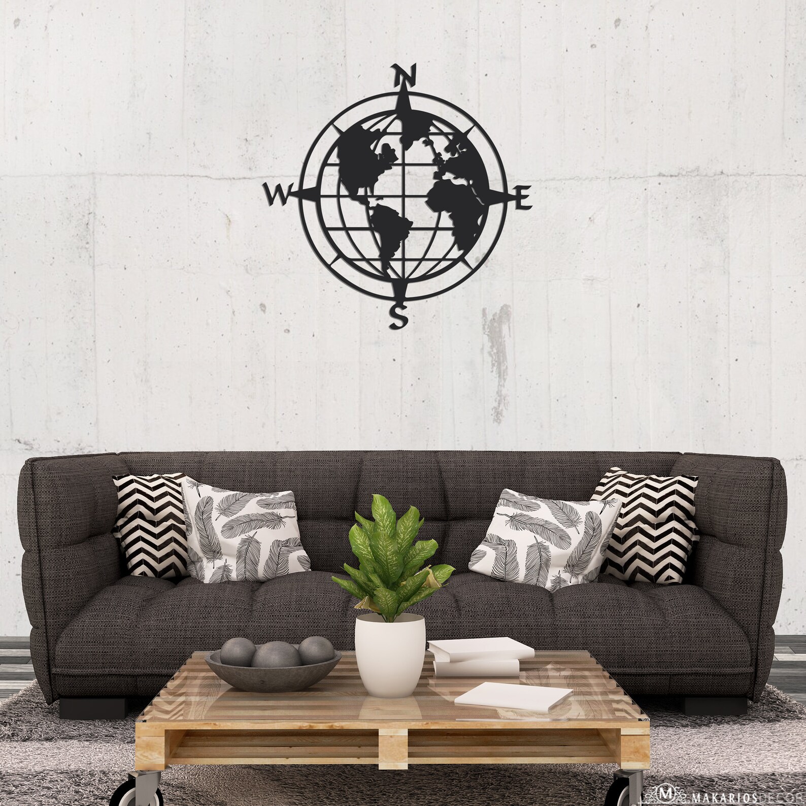 Compass Rose Nautical Compass Sign Nautical Decor Beach | Etsy