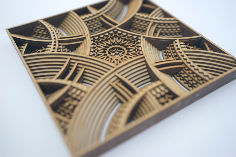 Circle Arch 3D Laser Art Laser Cut Wood Geometric Wood Art - Etsy