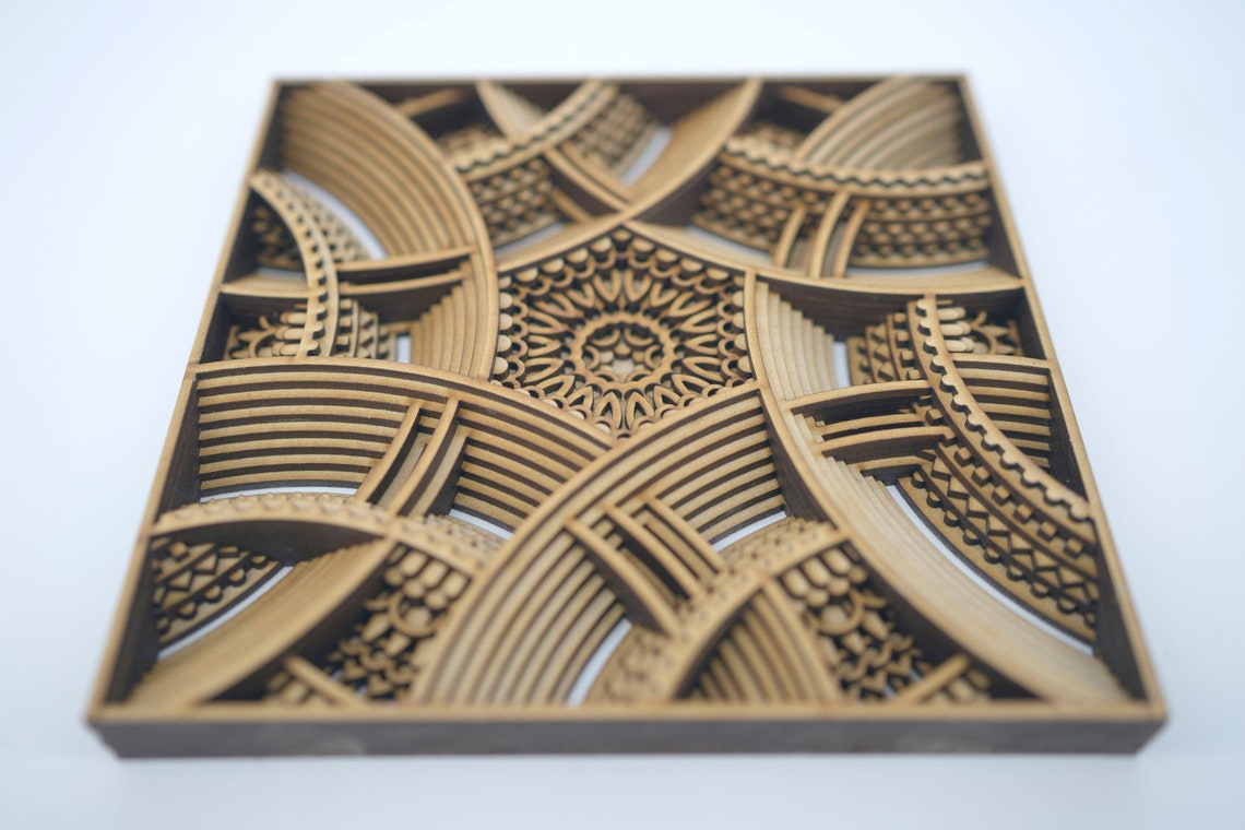 Circle Arch 3D Laser Art Laser Cut Wood Geometric Wood Art - Etsy
