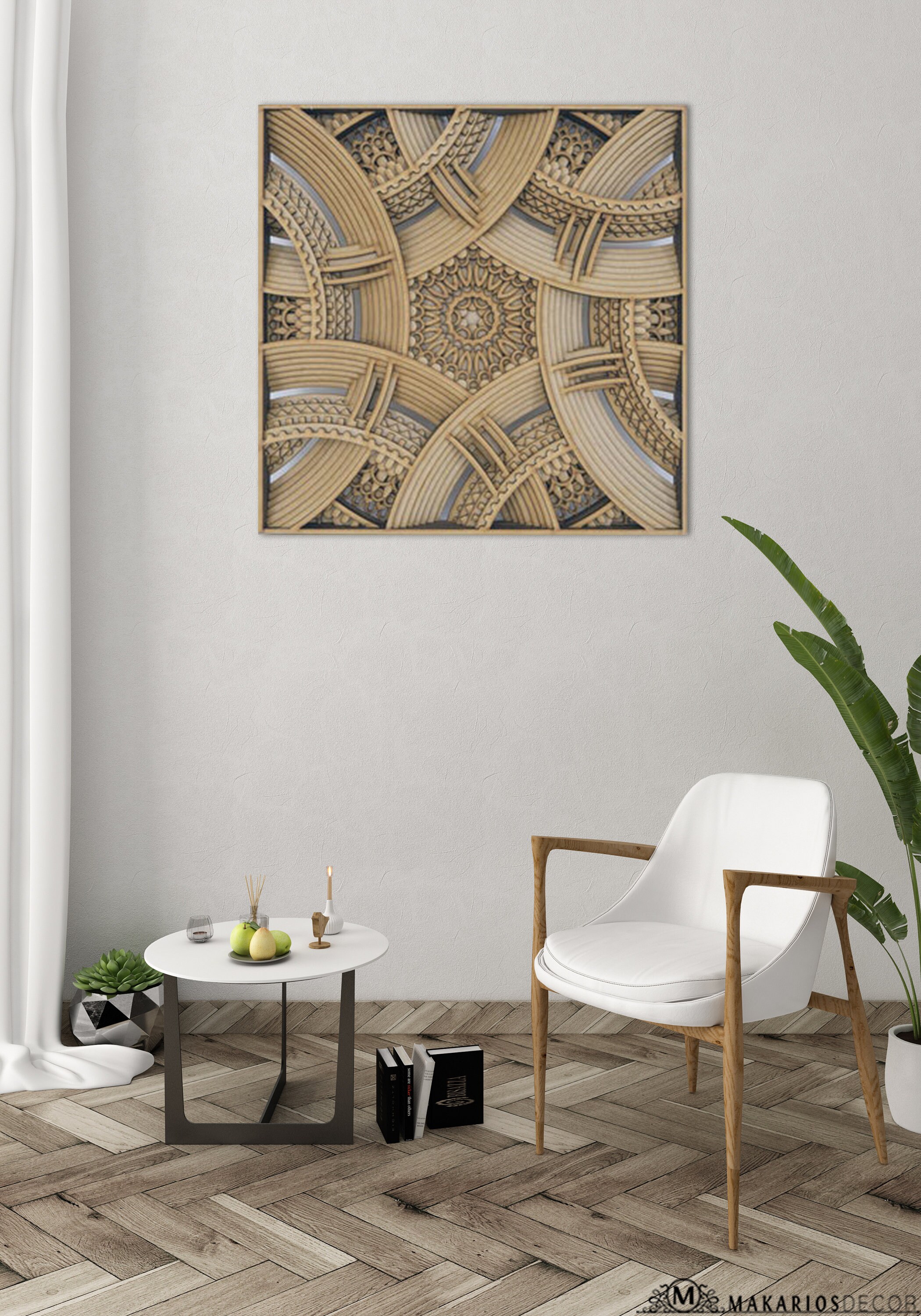 Circle Arch 3D Laser Art Laser Cut Wood Geometric Wood Art | Etsy