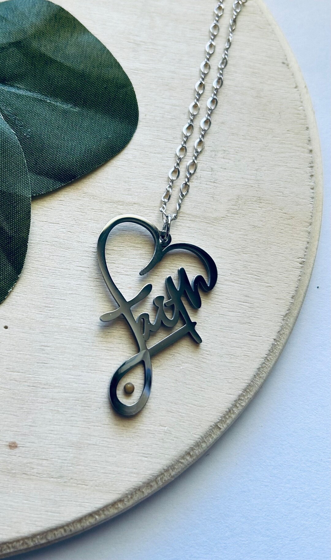 Faith Mustard Seed Monogram Charm Necklace - Etsy
