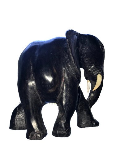 Regal Male Elephant Figurine, Elephant in Wood, Elephant Decor Elephant ...