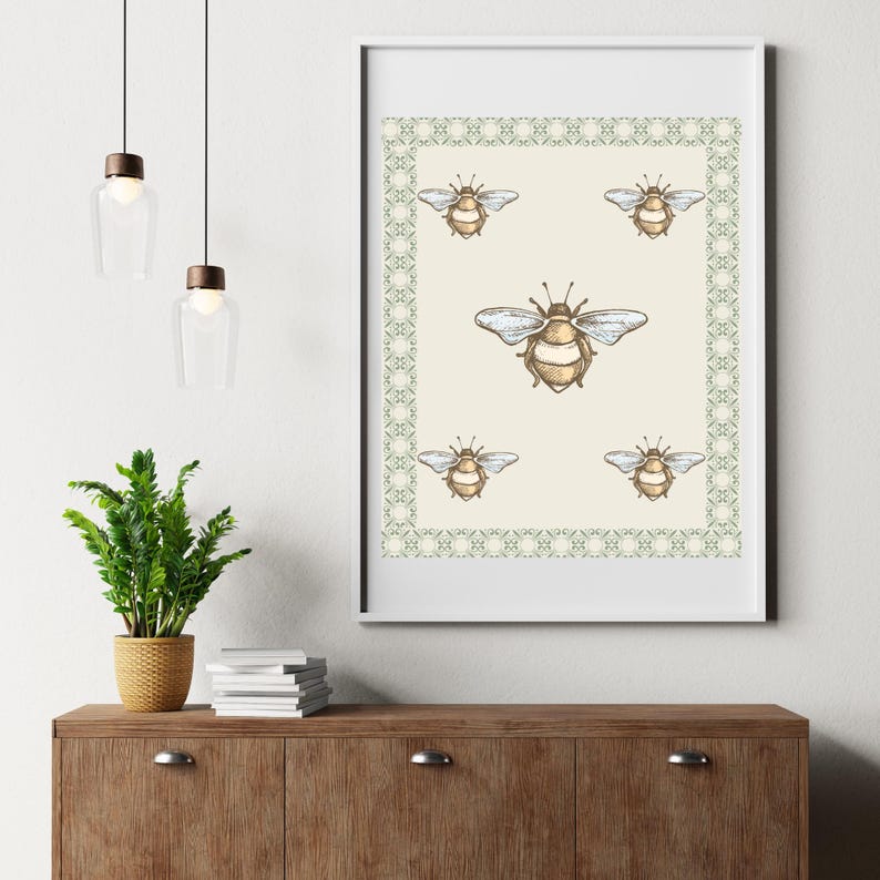 Simple Vintage Bee Digital Prints - Etsy