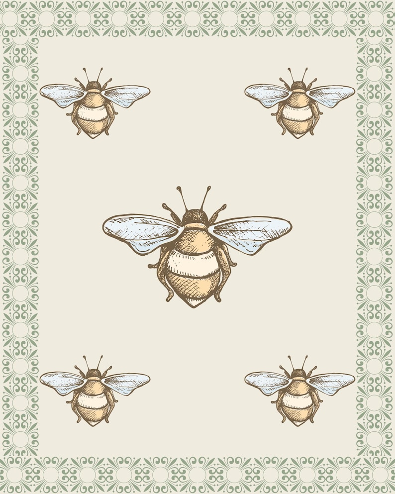 Simple Vintage Bee Digital Prints - Etsy