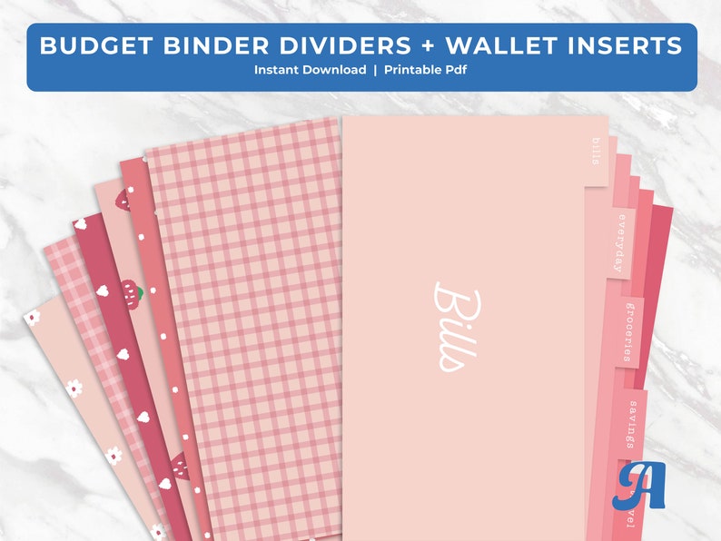 Pink Budget Binder Printable Dividers and Inserts Cash - Etsy